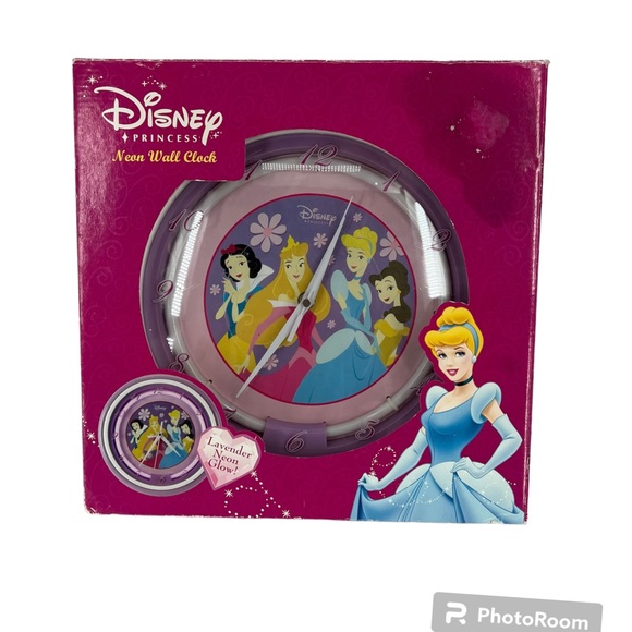 Disney | Wall Decor | Disney Princess Neon Wall Clock New | Poshmark